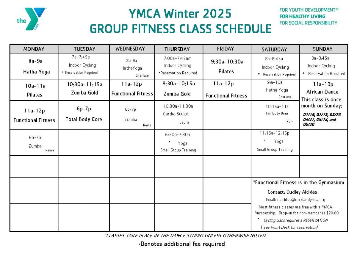 Group Fitness Classes - Rockland County YMCA